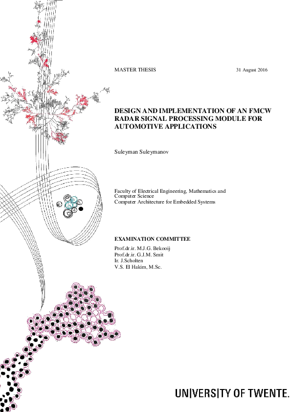 Pdf Master Thesis Design And Implementation Of An Fmcw Radar Signal Processing Module For