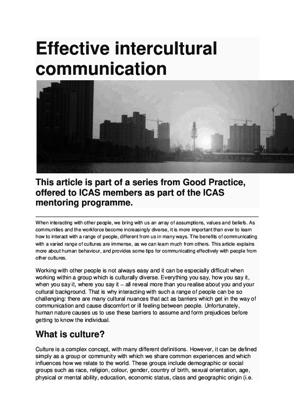 (DOC) Effective intercultural communication | famous theo - Academia.edu