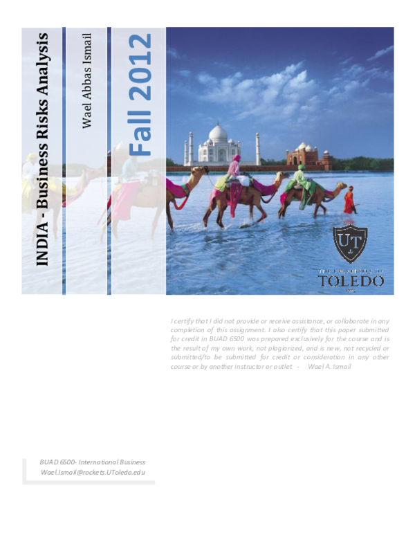 (PDF) INDIA Business Risks Analysis