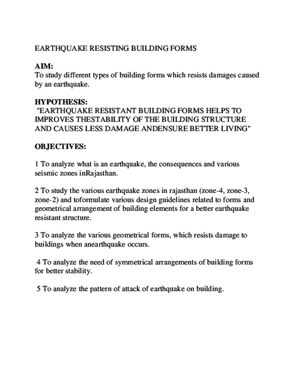 (DOC) EARTHQUAKE RESISTING BUILDING FORMS