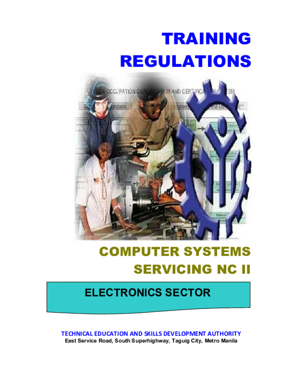 (PDF) COMPUTER SYSTEMS SERVICING NC II TRAINING REGULATIONS ELECTRONICS ...