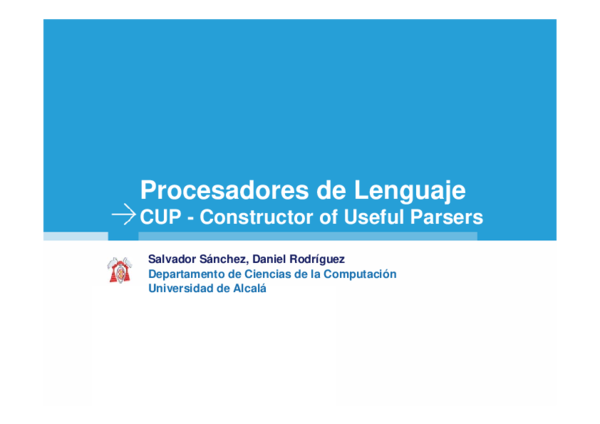 (PDF) Procesadores de Lenguaje CUP -Constructor of Useful Parsers