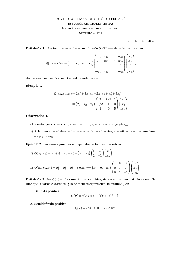 (PDF) Formas Cuadraticas