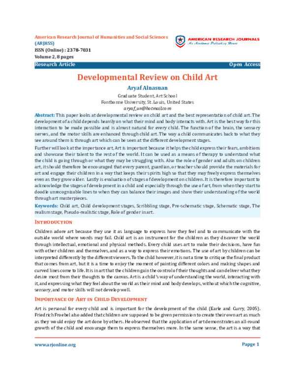 (PDF) Developmental Review on Child Art