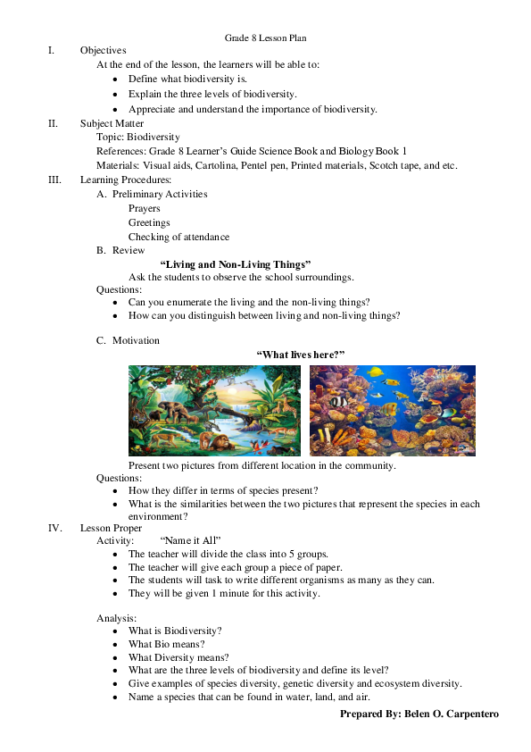 (DOC) Demo Lesson plan