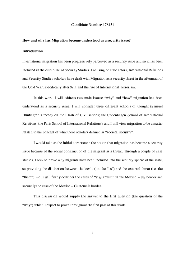 (PDF) How and Why has Migration become a security issue?