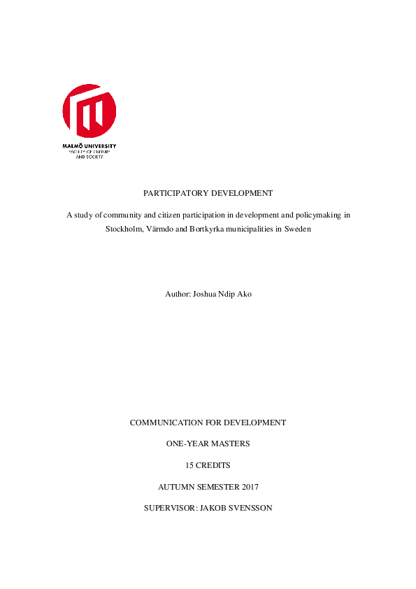 (PDF) Participatory Development