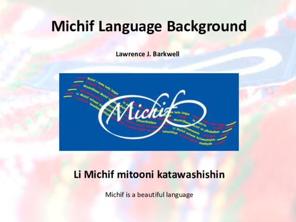 (PPT) Michif Language Background
