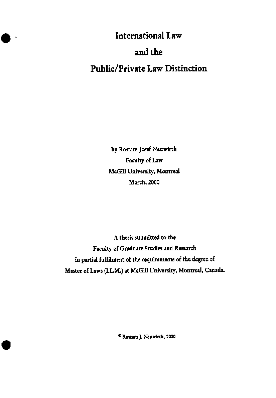 (PDF) International Law and the Public/Private Law Distinction