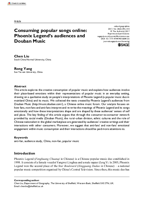 (PDF) Consuming popular songs online: Phoenix Legend's audiences and ...