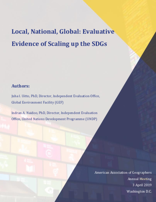 (PDF) Local, National, Global: Evaluative Evidence of Scaling up the SDGs