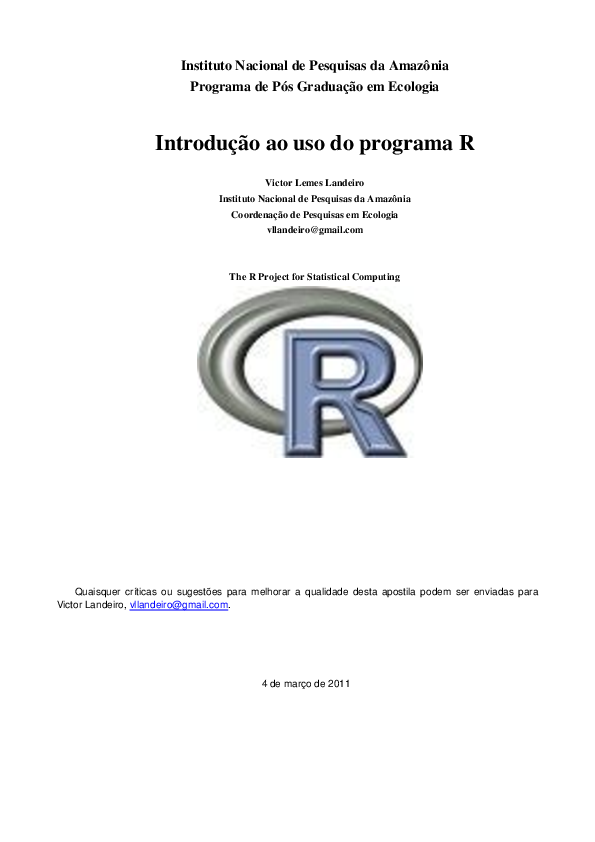 (PDF) Introdução ao R