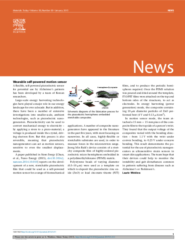 (PDF) Wearable self-powered motion sensor