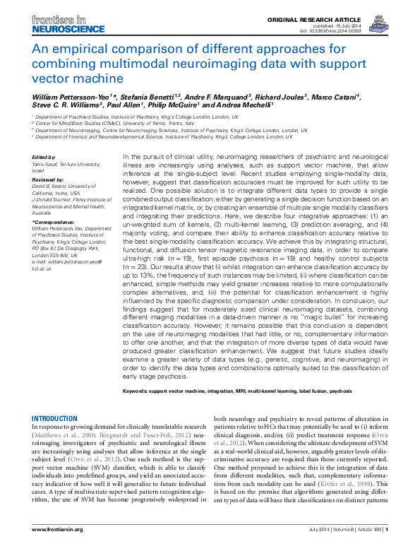 (PDF) An empirical comparison of different approaches for combining ...
