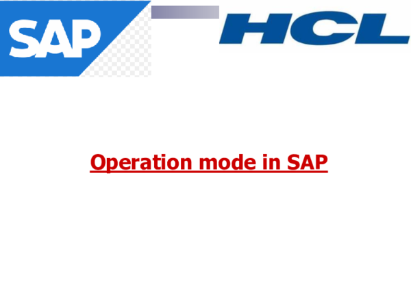 (PPT) Operation mode in SAP