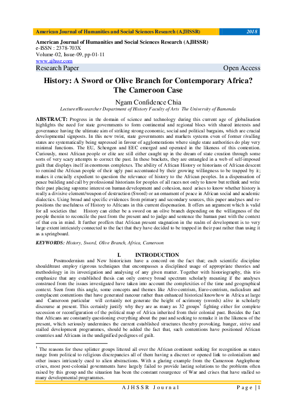 (PDF) History A Sword or Olive Branch for Contemporary Africa.