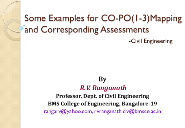 (PDF) Some Examples for CO-PO(1-3)Mapping and Corresponding Assessments ...