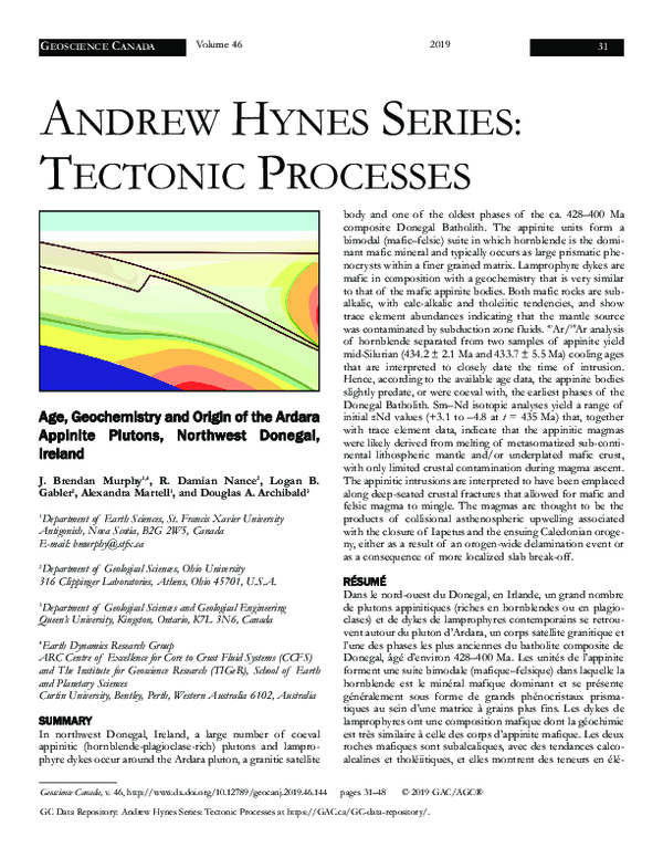 (PDF) Age, Geochemistry and Origin of the Ardara Appinite Plutons ...
