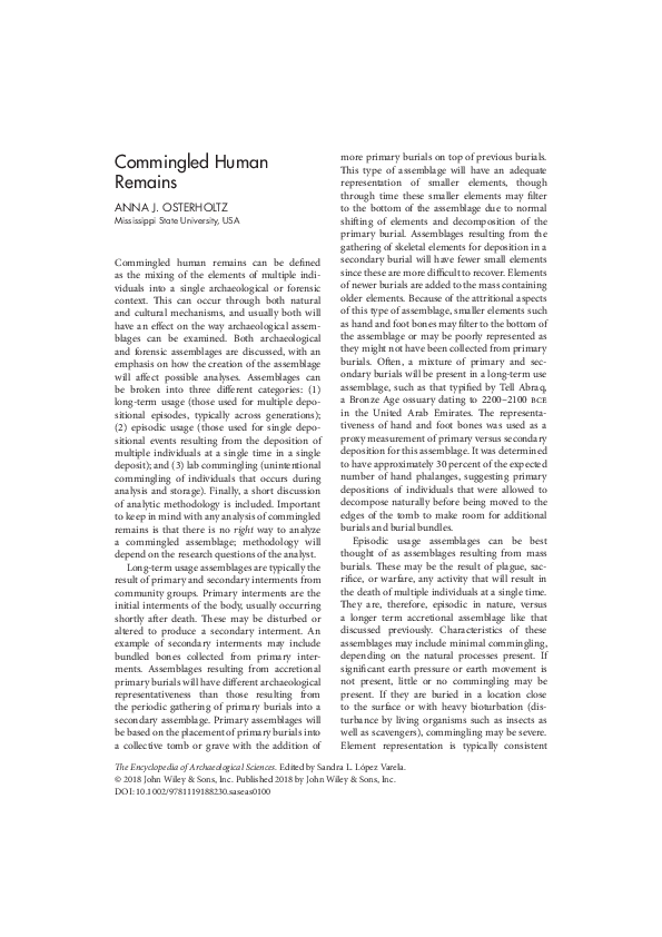 (PDF) Commingled Human Remains