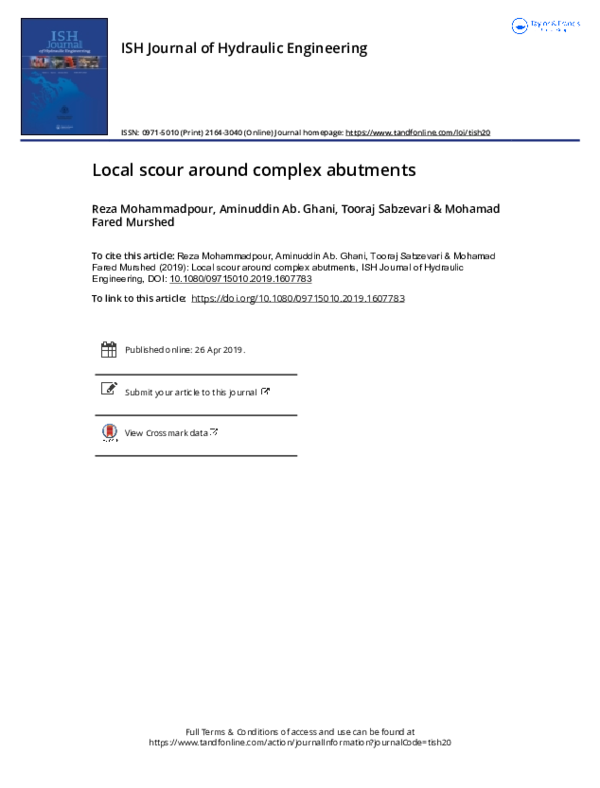 (PDF) Local Scour around Complex Abutments