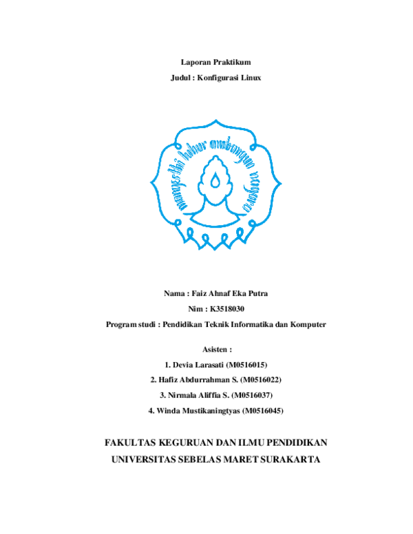 (PDF) Laporan Praktikum Judul : Konfigurasi Linux