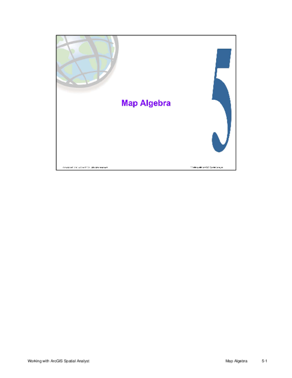 (PDF) Map Algebra