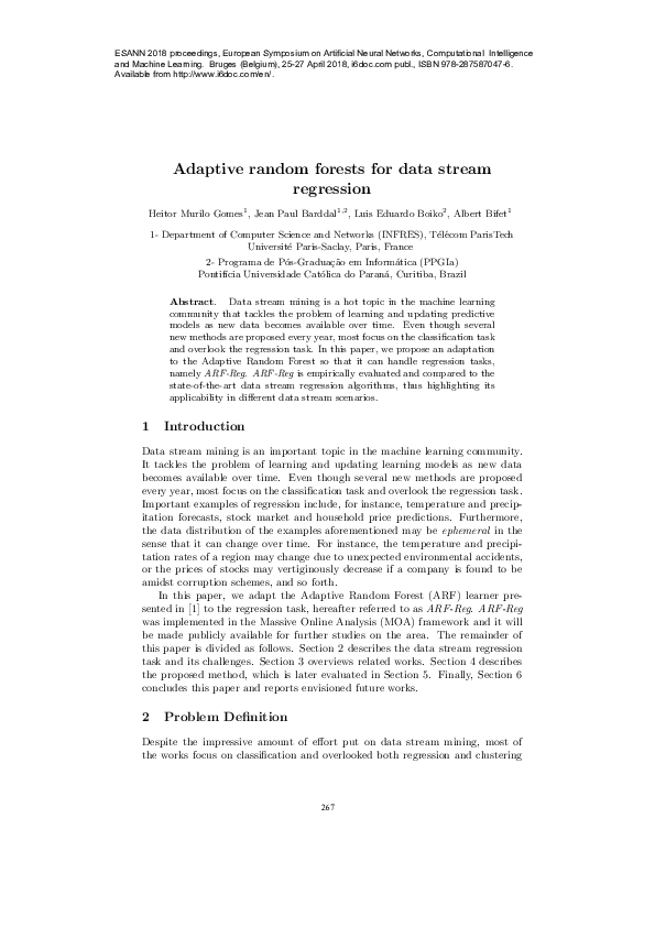 (PDF) Adaptive random forests for data stream regression