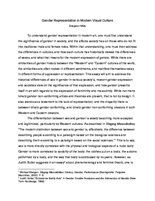 (PDF) Gender Representation in Modern Visual Culture