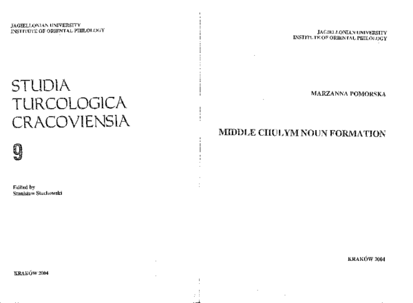 (PDF) Middle Chulym Noun Formation