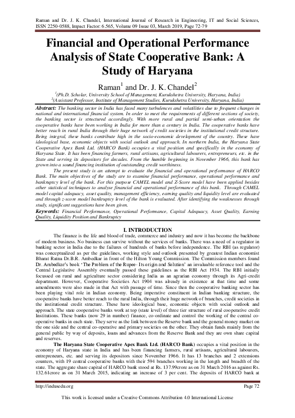 (PDF) Financial and Operational Performance Analysis of State ...