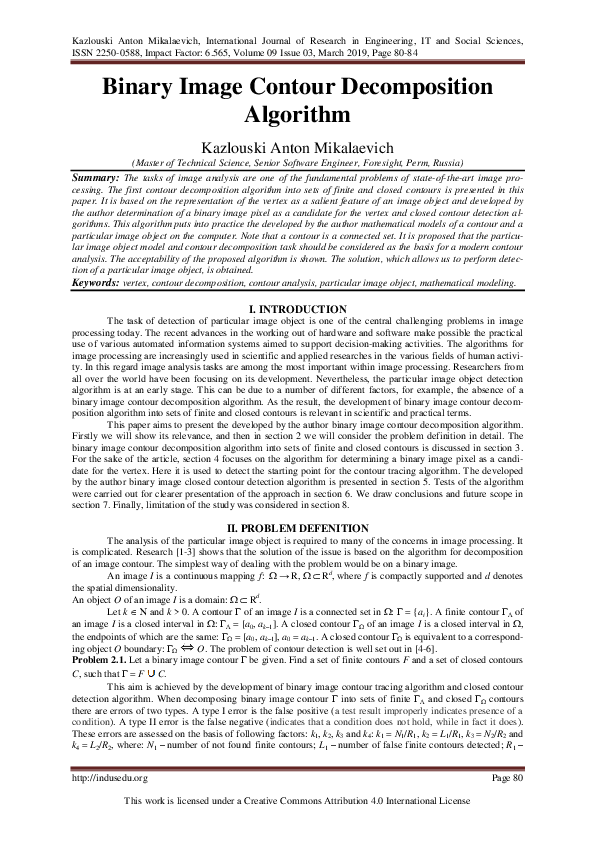 (PDF) Binary Image Contour Decomposition Algorithm