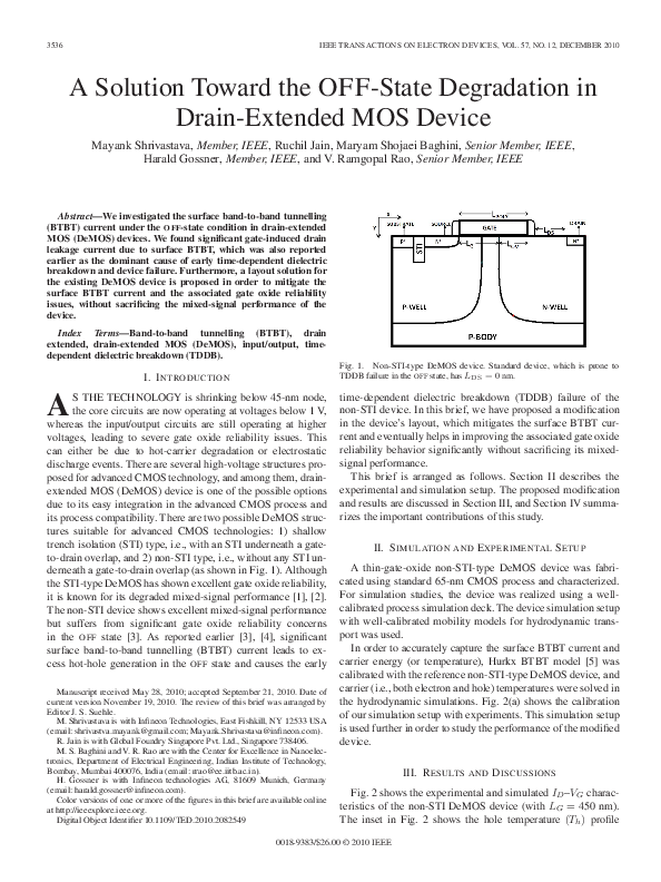 (PDF) A Solution Toward the OFF-State Degradation in Drain-Extended MOS ...