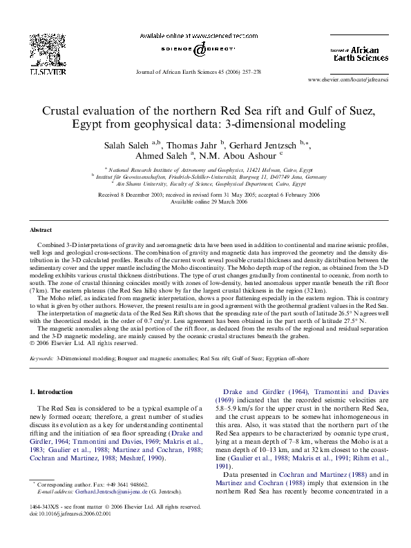(PDF) Crustal evaluation of the northern Red Sea rift and Gulf of Suez ...