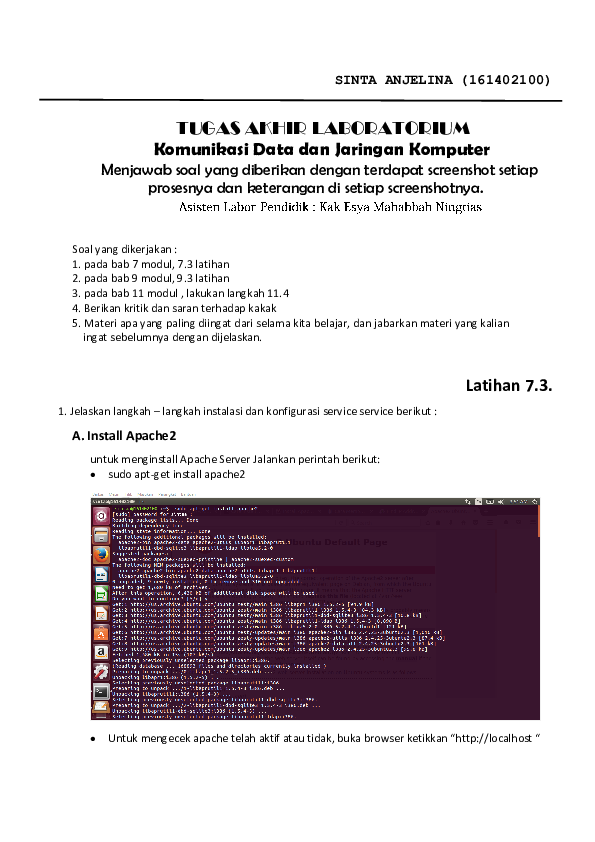 (PDF) Instalasi dan konfigurasi service APACHE2 , SSH, HTTP, MYSQL, FTP