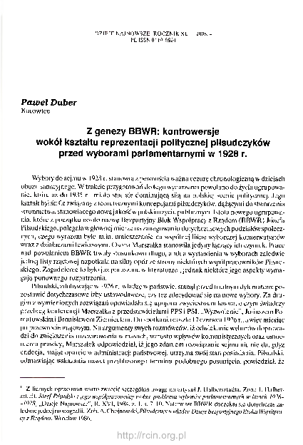 (PDF) Z genezy BBWR: kontrowersje wokół kształtu reprezentacji ...