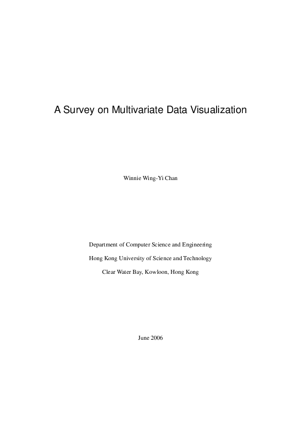 Pdf A Survey On Multivariate Data Visualization Tanyaradzwa Dete