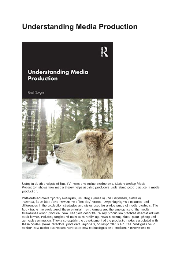 (PDF) Understanding Media Production