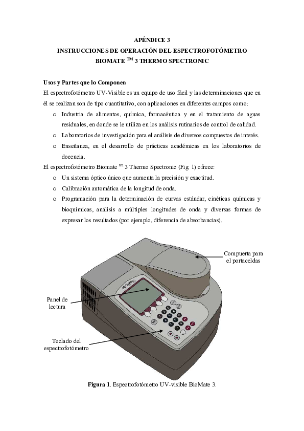 (PDF) APÉNDICE 3 INSTRUCCIONES DE OPERACIÓN DEL ESPECTROFOTÓMETRO ...