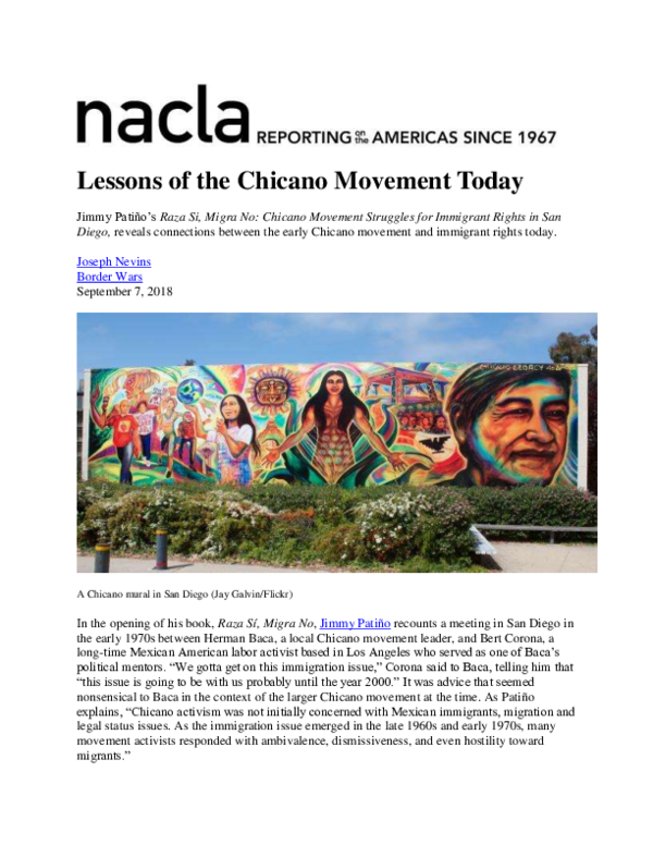 (PDF) “Lessons of the Chicano Movement Today” (a review of Jimmy Patiño ...