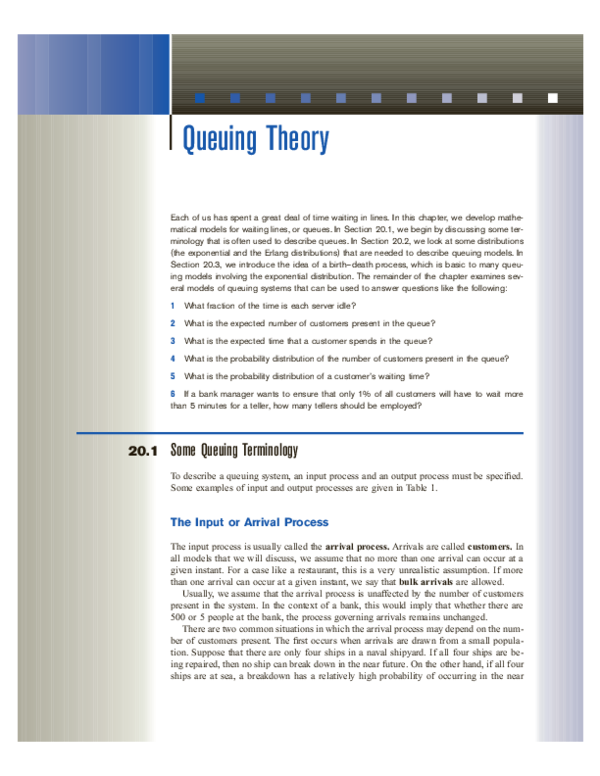 (PDF) Queuing Theory