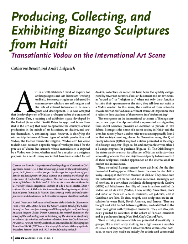 (PDF) Producing, Collecting, and Exhibiting Bizango Sculptures from ...