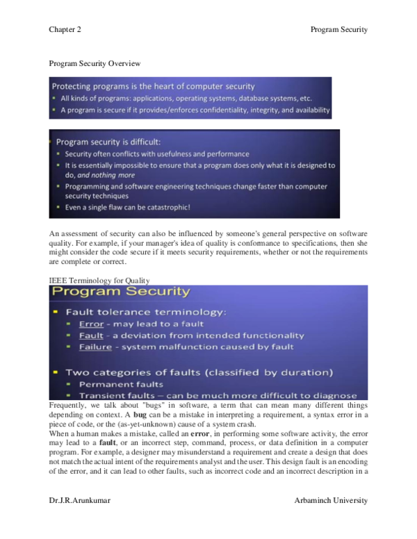 (PDF) Chapter 2 Program Security