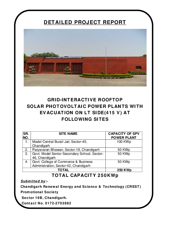 (PDF) DETAILED PROJECT REPORT GRID-INTERACTIVE ROOFTOP SOLAR ...