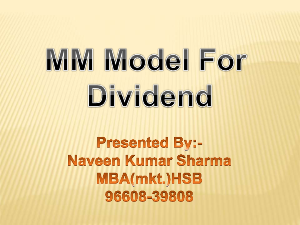 (PDF) MODIGLIANI AND MILLER MODEL