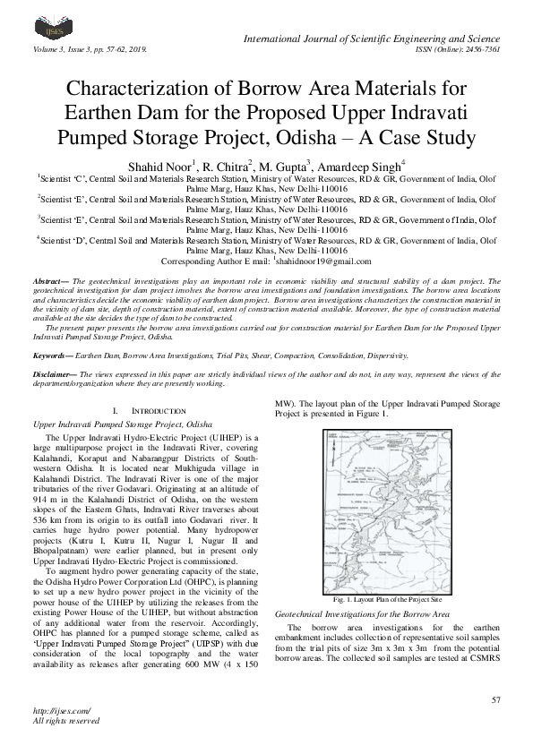 (PDF) Characterization of Borrow Area Materials for Earthen Dam for the ...
