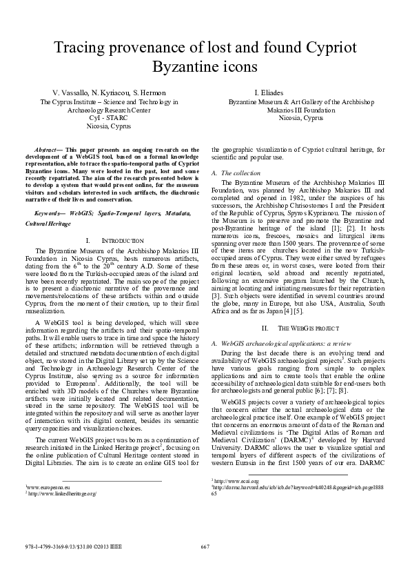 (PDF) Tracing provenance of lost and found Cypriot Byzantine icons ...