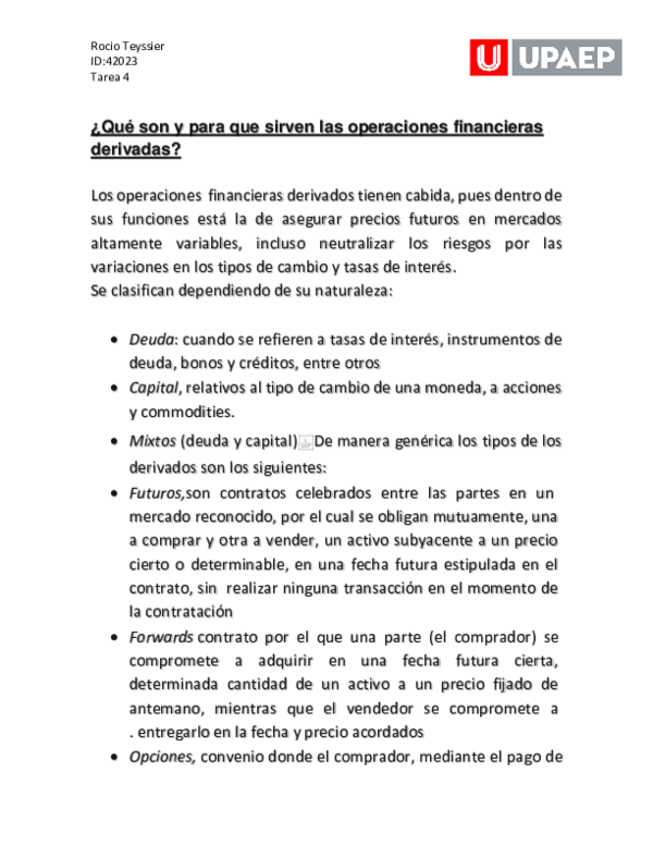 (DOC) ¿Qué son y para que sirven las operaciones financieras derivadas?