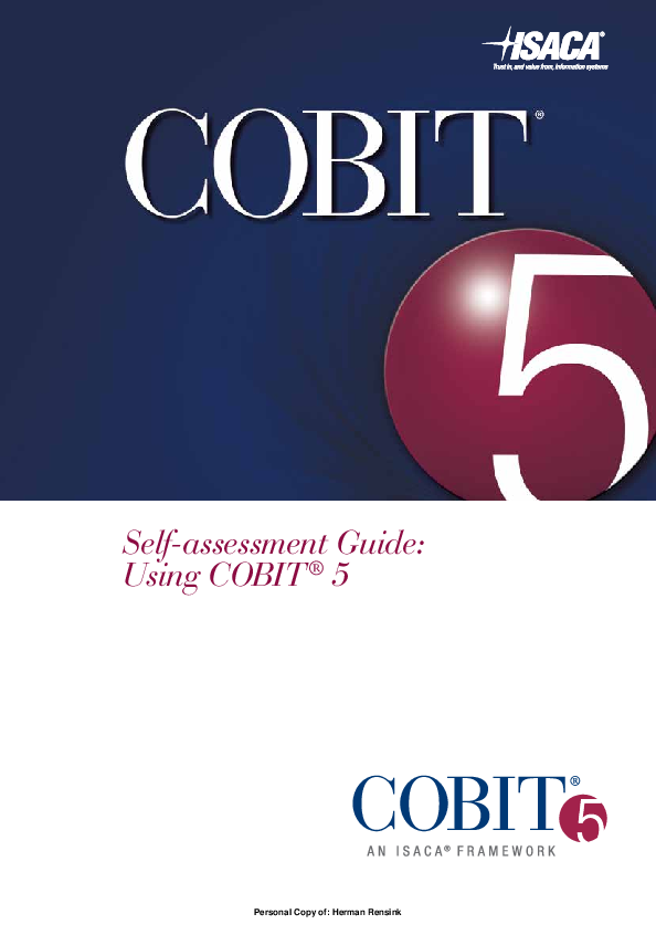(PDF) Self-assessment Guide: Using COBIT ® 5