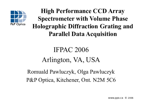 (PPT) High Performance CCD Array Spectrometer with VPH Diffraction ...