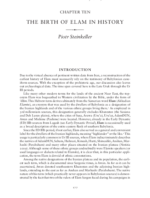 (PDF) THE BIRTH OF ELAM IN HISTORY